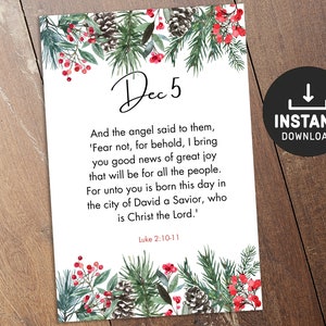 25 Advent Scripture Cards - Advent Calendar - Christmas Countdown ...