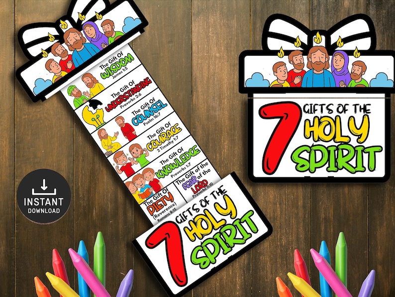 Gifts of the Holy Spirit Craft, Bible Lesson, Church Activity (digital ...