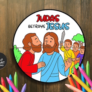 Judas Betrays Jesus Folding Surprise Bible Story Craft, Kids Bible ...