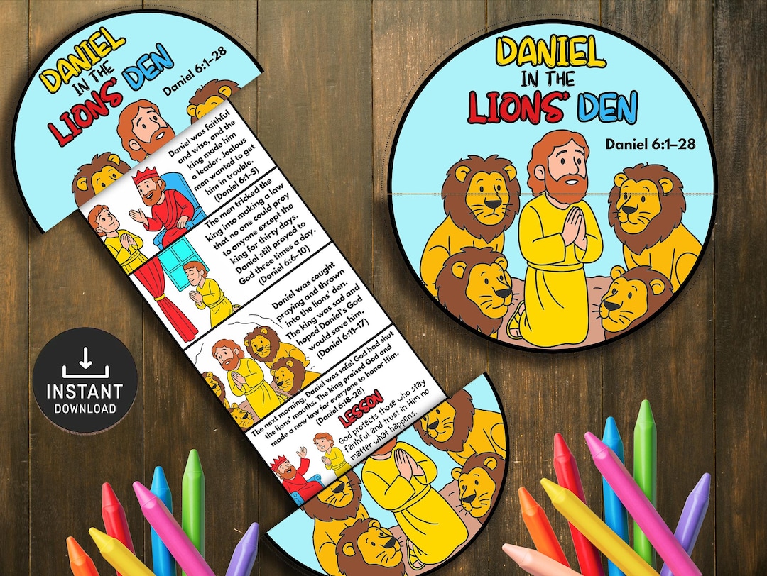 Daniel in the Lions Den Bible Story Craft, Sunday School (digital ...