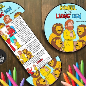 Daniel in the Lions Den Folding Surprise Bible Story Craft, Kids Bible ...