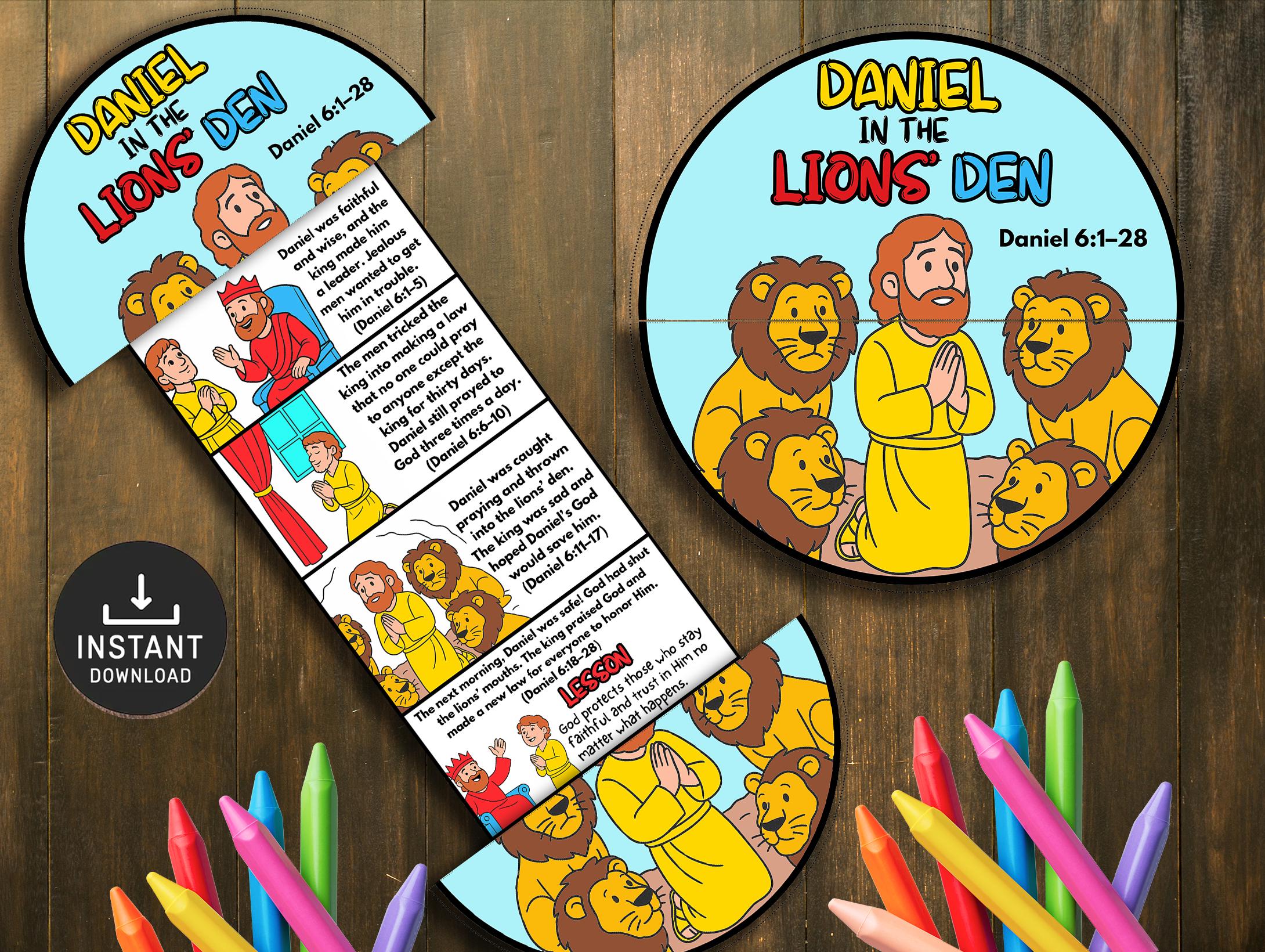 Daniel in the Lions Den Bible Story Craft, Sunday School (digital ...