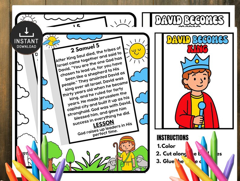 David Bible Story Craft, David Becomes King, Bible Lesson, Sunday ...