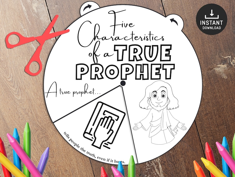 True and False Prophet Coloring Wheel, Printable Bible Activity ...