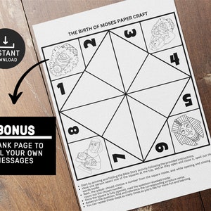 The Birth of Moses Fortune Teller, Bible Story Activity, Sunday School ...