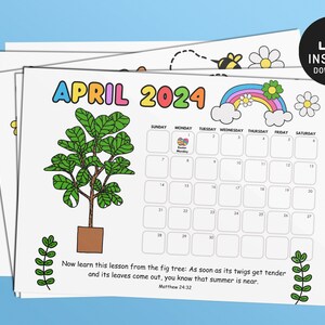 2024 Kids Scripture Coloring Calendar - 2024 Calendar - Kids Scripture ...