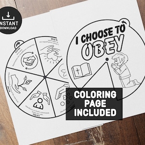 I Choose to Obey Coloring Wheel, Bible Activity, Kids Bible Lesson ...