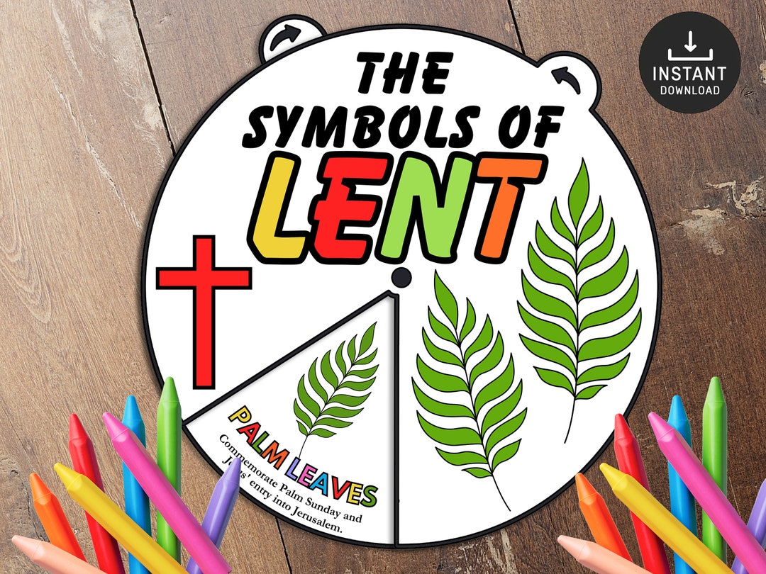Lent Symbols Coloring Wheel, Lent Activity for Kids, Ash Wednesday ...