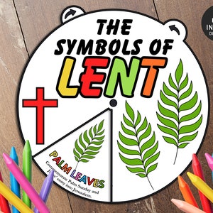Lent Symbols Coloring Wheel, Lent Activity for Kids, Ash Wednesday ...