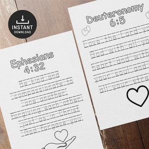 30 Bible Verses Tracing Sheets | Digital Download Tracing Practice ...