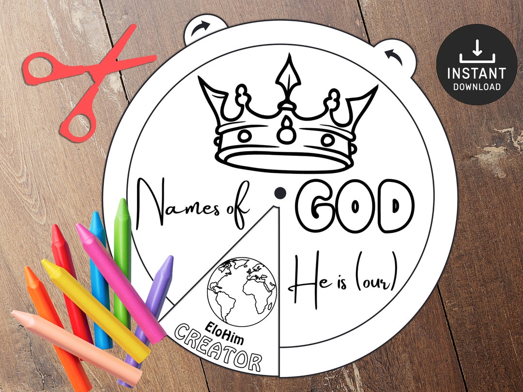 Names of God Coloring Wheel Hebrew Names Printable Bible - Etsy