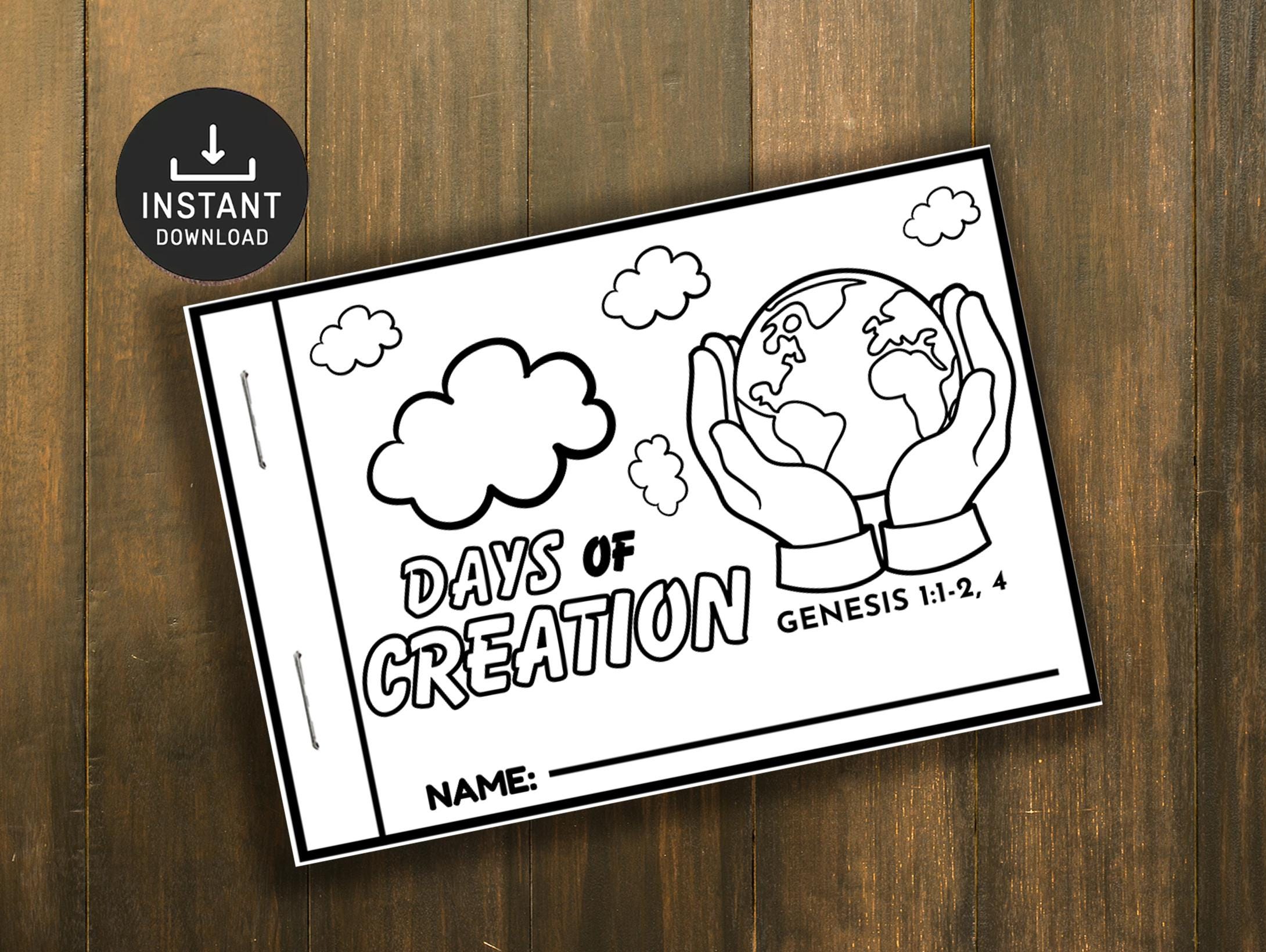 Days of Creation Mini Book, Bible Activity, Kids Bible Lesson, Memory ...