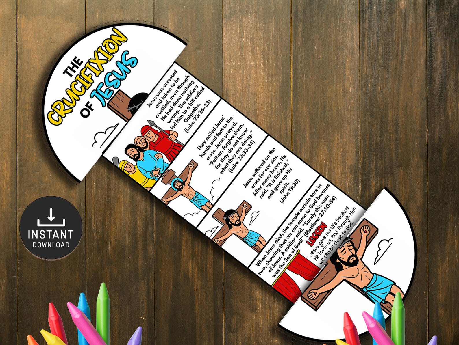 The Crucifixion of Jesus Folding Surprise Bible Story Craft, Sunday ...