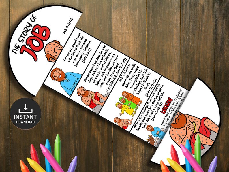 Story of Job Bible Craft, Sunday School Activity (digital Download) - Etsy
