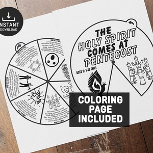 Pentecost Coloring Wheel, Acts 2 Bible Lesson, Sunday School Lesson ...