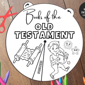 Books of the Bible, Old Testament Coloring Wheel, Printable Bible ...