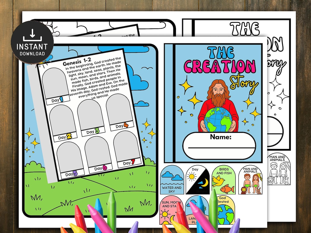 Days of Creation Mini Book: Bible Story Craft (digital Download - Etsy UK