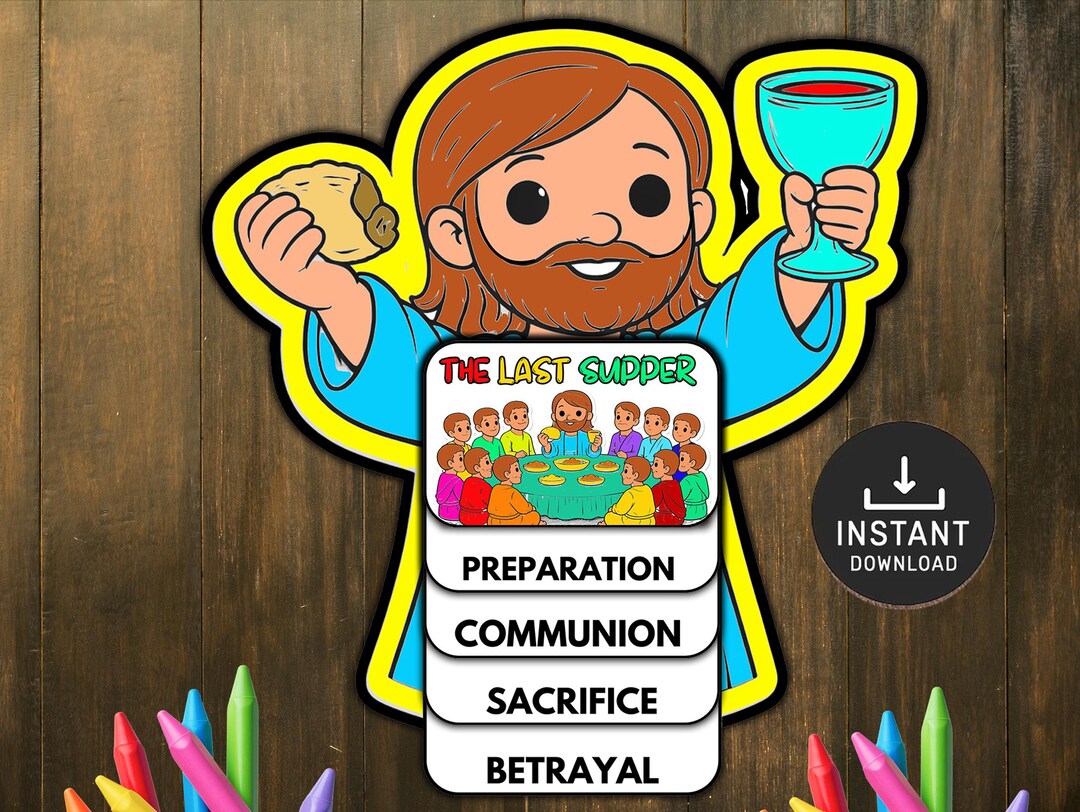 The Last Supper Flipbook Bible Craft for Kids, Memory Game, Sunday ...
