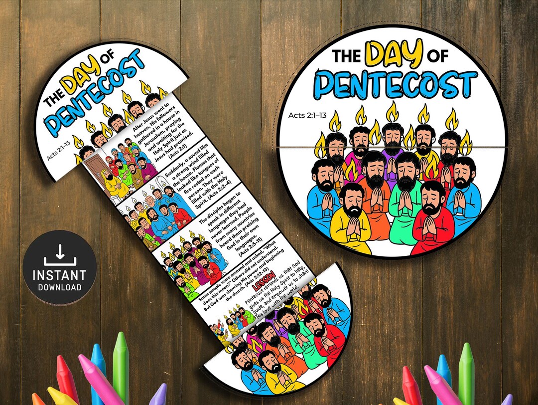 The Day of Pentecost Folding Surprise Bible Story Craft, Sunday School ...