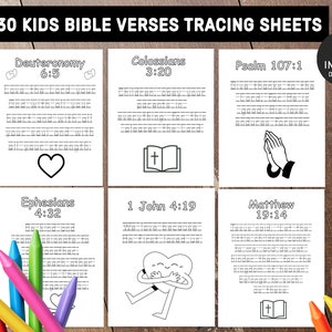 30 Bible Verses Tracing Sheets | Digital Download Tracing Practice ...