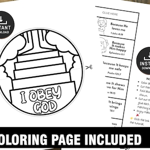 I Choose Obey God Craft, Folding Surprise Bible Craft, Sunday School ...