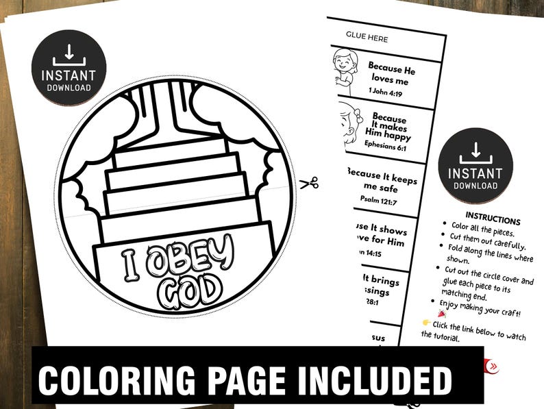 I Choose Obey God Craft, Folding Surprise Bible Craft, Sunday School ...