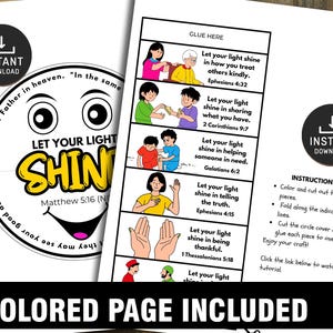 Let Your Light Shine Folding Surprise Bible Story Craft, Sunday School ...