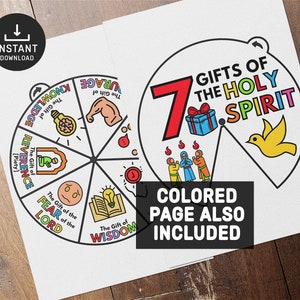 Gifts of the Holy Spirit Coloring Wheel, Bible Lesson, Sunday School ...