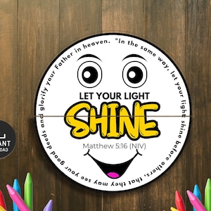 Let Your Light Shine Folding Surprise Bible Story Craft, Sunday School ...