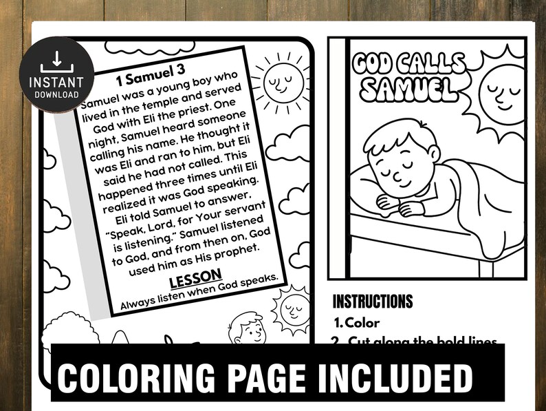 God Calls Samuel, Bible Story Craft, Kids Bible Lesson, Sunday School ...