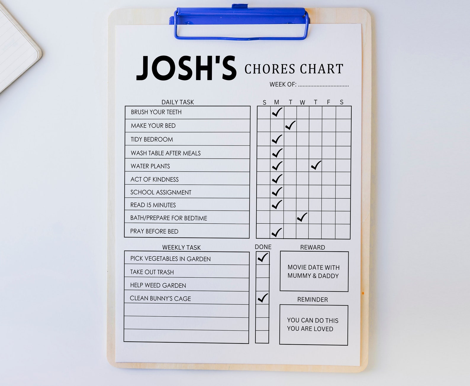 Kid's Chore Chart Template Canva, Chore Calendar Printable, House ...