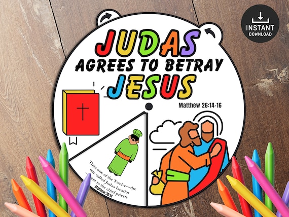 Judas Betrays Jesus Coloring Page Jesus Gets Ready For The Cross