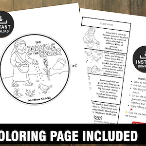 The Parable of the Sower Folding Surprise Bible Story Craft, Kids Bible ...