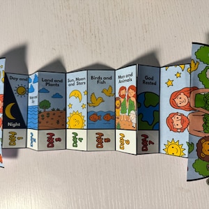 Days of Creation Folding Surprise Bible Story Craft, Bible Story ...