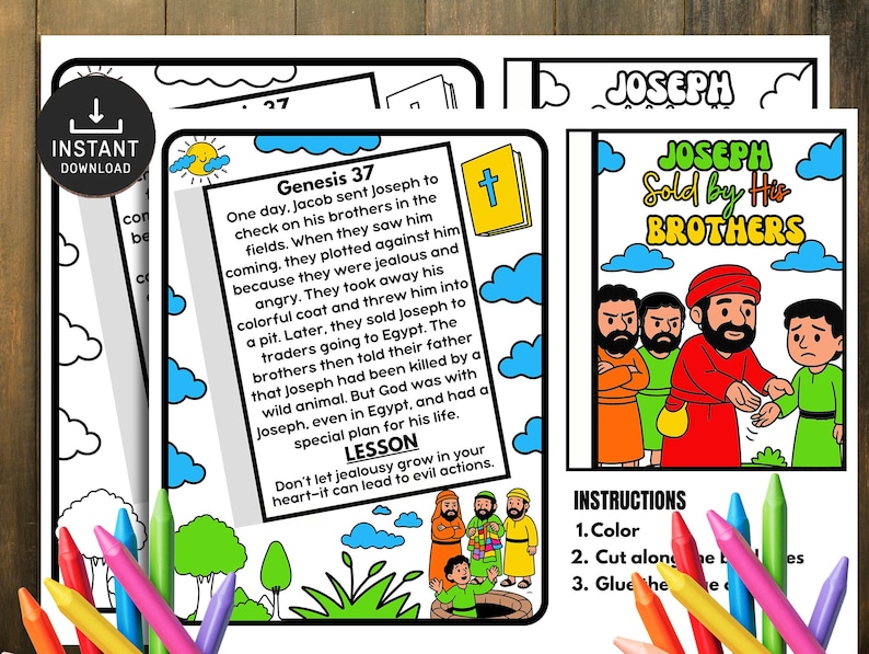 Joseph and His Brothers Bible Craft, Kids Bible Lesson, Sunday School ...