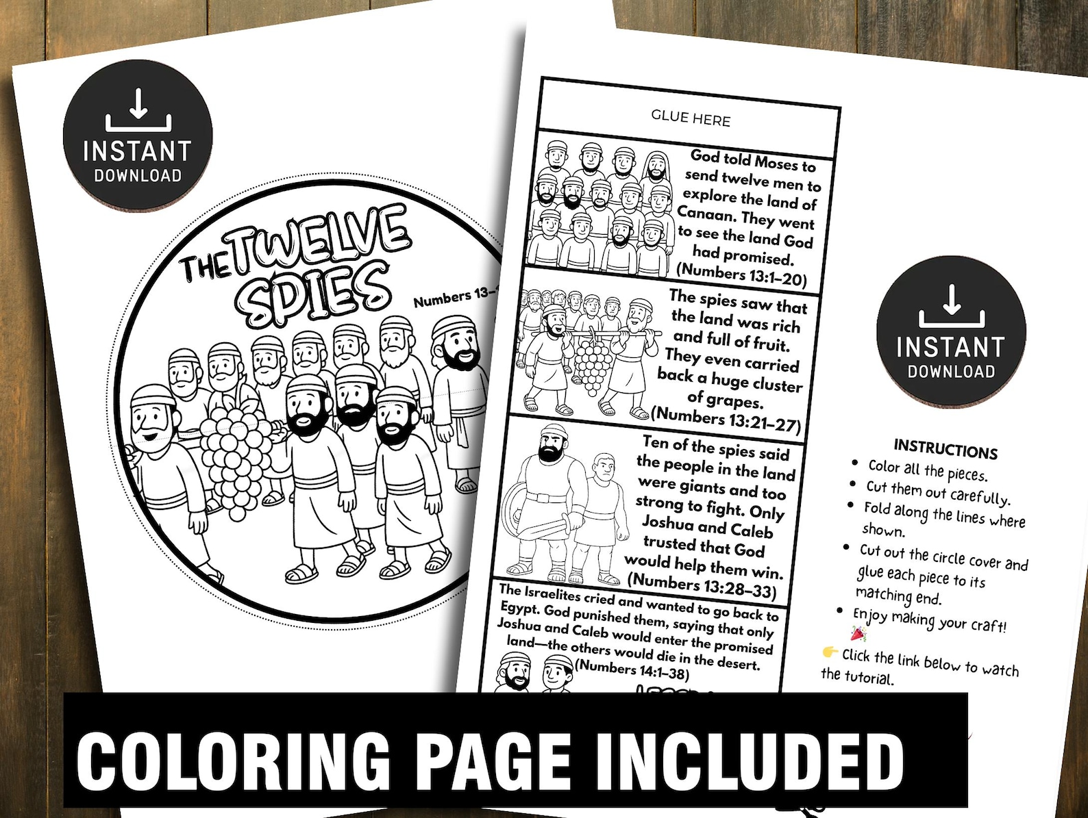 Twelve Spies Bible Story Craft, Folding Surprise, Sunday School ...