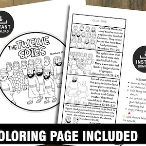 Twelve Spies Bible Story Craft, Folding Surprise, Sunday School ...
