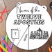 Names of the Twelve Apostles Coloring Wheel, Printable Bible Verse ...