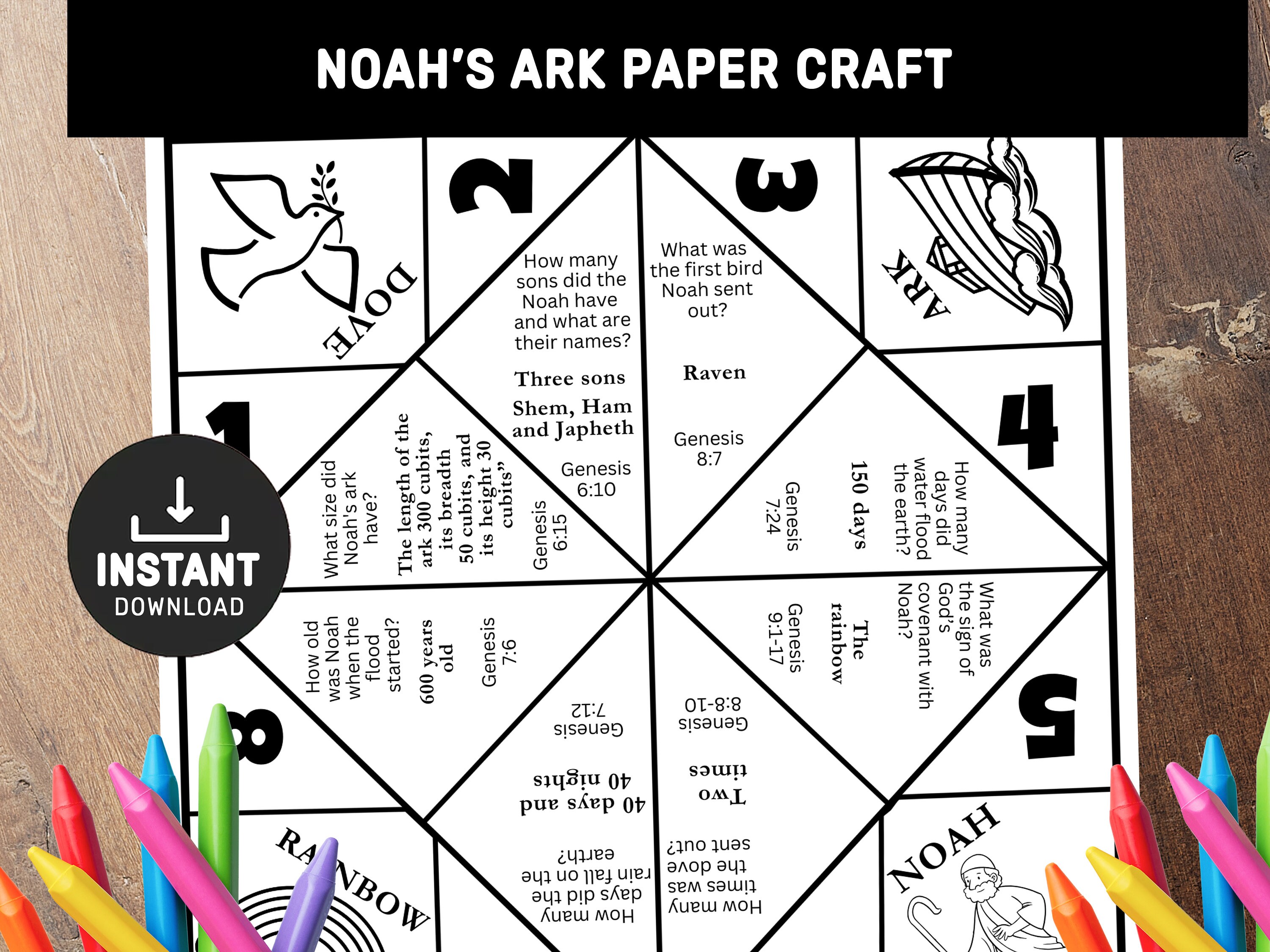 Noah's Ark Bible Story Activity Sunday School Craft - Etsy Canada