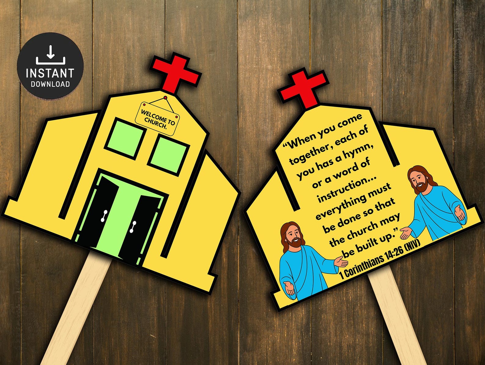 Kids Church Fan Craft, Sunday School Craft, Bible Activity for Kids ...