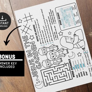 Jesus in the Garden of Gethsemane Activity Placemat, Easter Holy Week ...