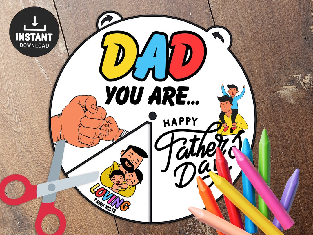 Father's Day Coloring Wheel, Bible Craft for Dad, Sunday School Craft ...