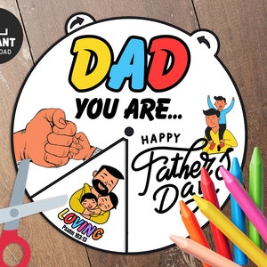 Father's Day Coloring Wheel, Bible Craft for Dad, Sunday School Craft ...