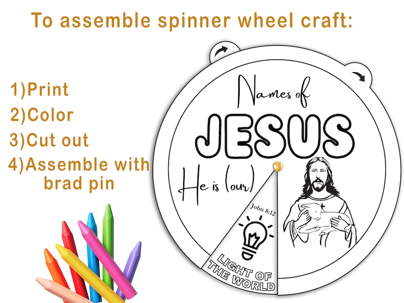 Names of Jesus Coloring Wheel, Christmas, Bible Activity, Memory Game ...