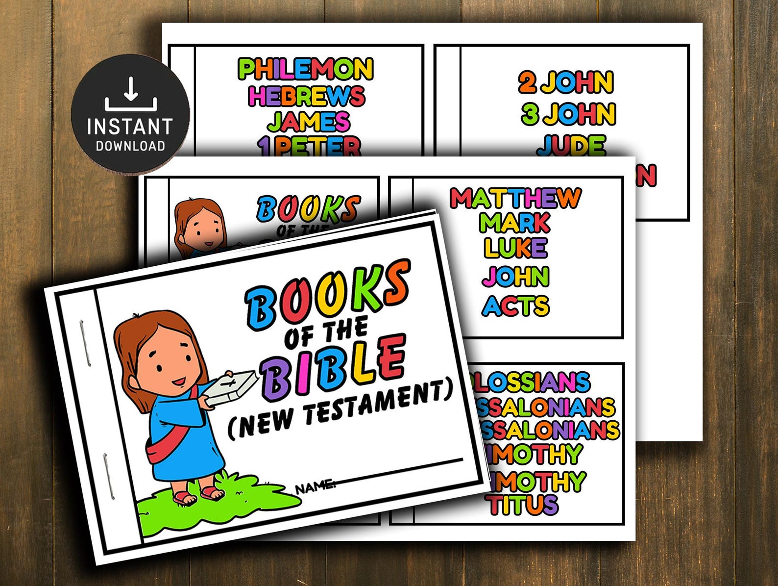 Books of the Bible, New Testament Mini Book, Printable Bible Activity ...