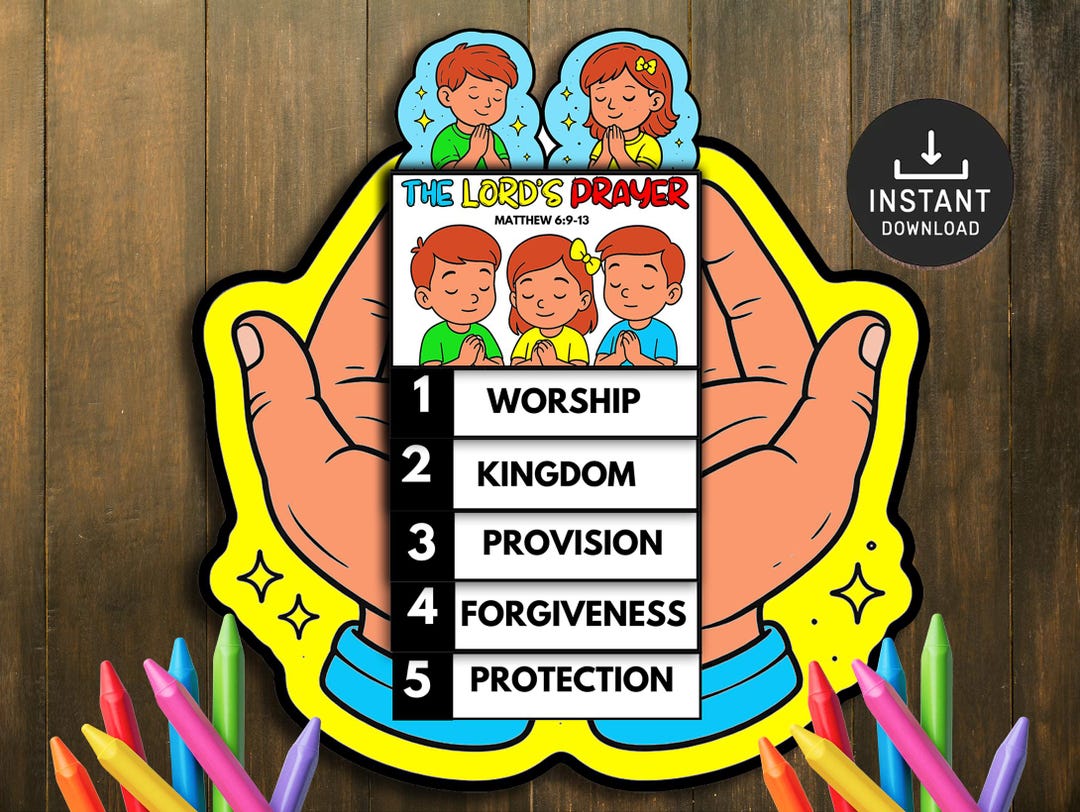The Lord's Prayer Flipbook Bible Craft for Kids, Memory Game, Sunday ...