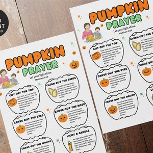 Pumpkin Prayer for Halloween Christian Handout, Halloween Activity ...