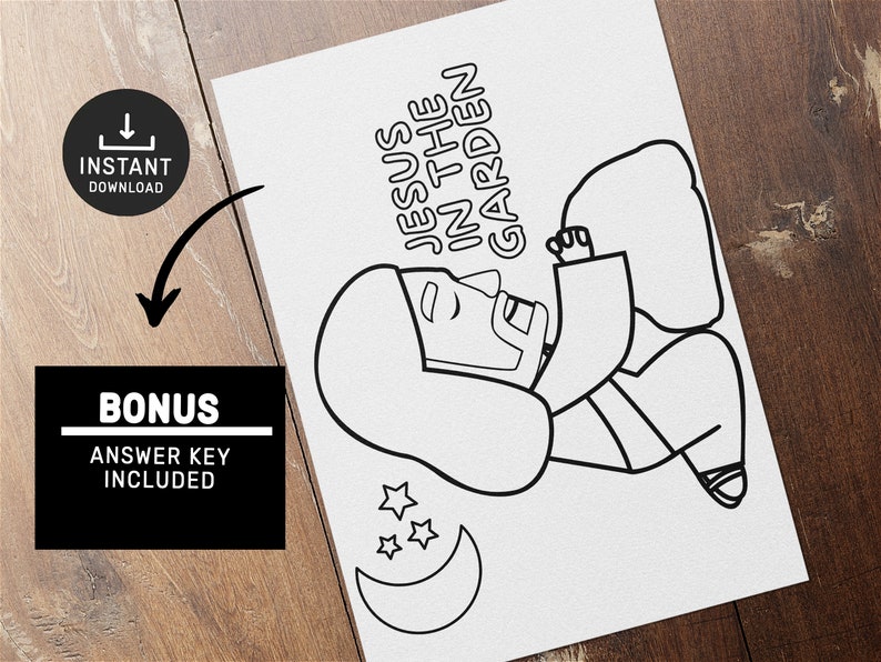 Jesus in the Garden of Gethsemane Activity Placemat, Easter Holy Week ...