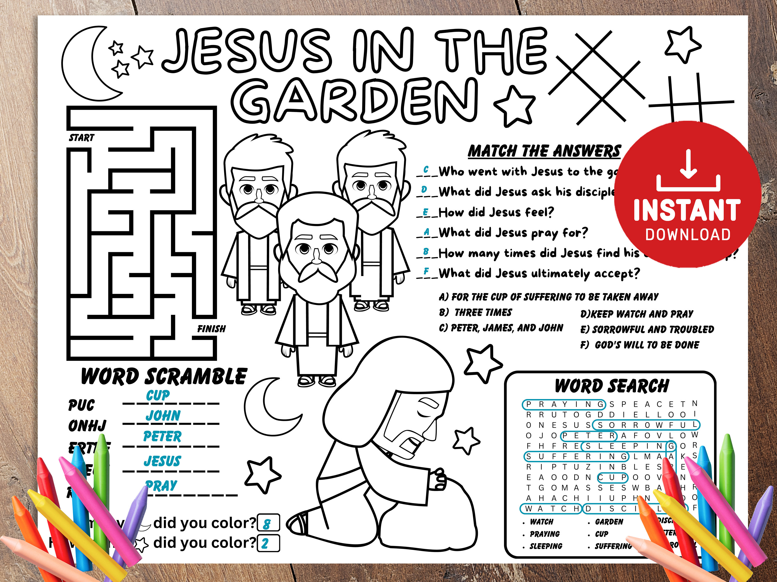 Garden Of Gethsemane Worksheets
