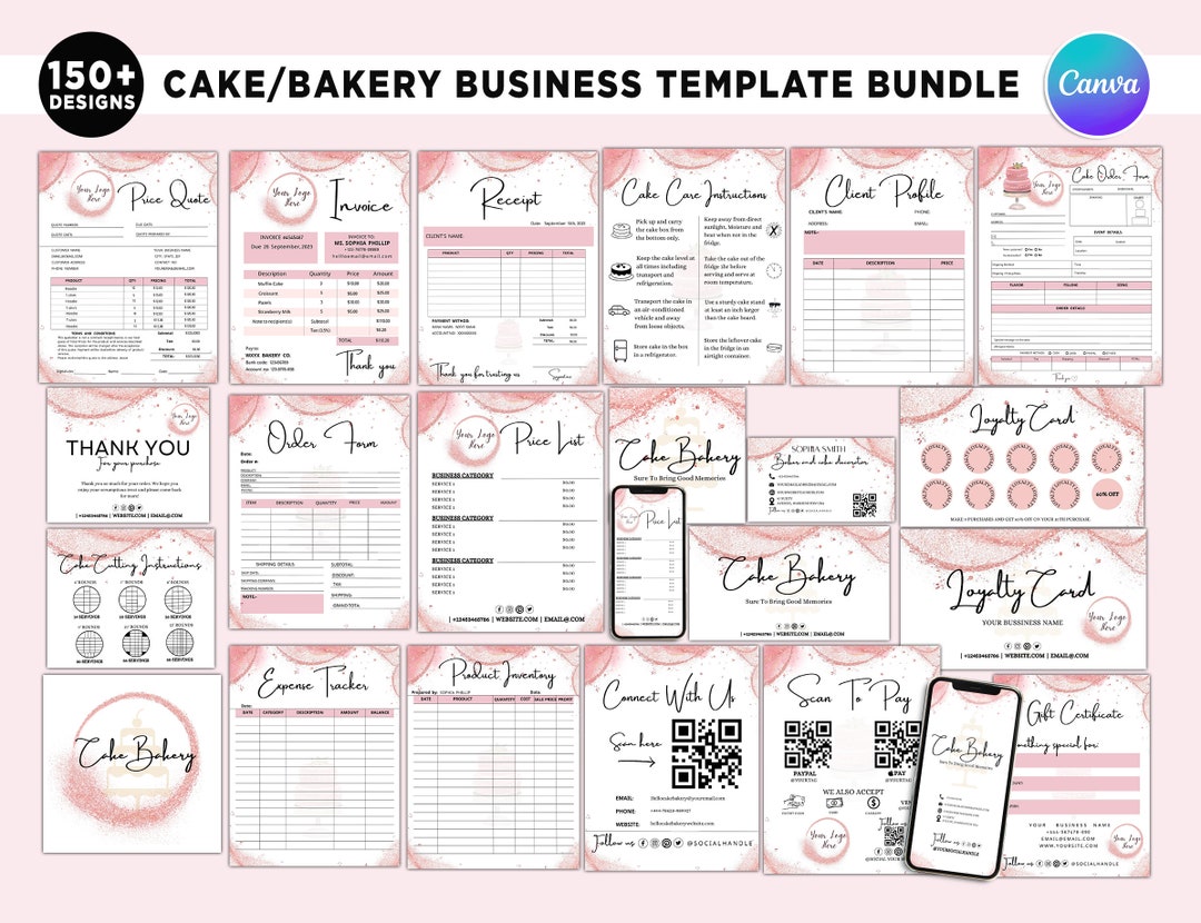 Bakery Branding Kit, Cake Business Bundle, Cake Pricelist, Bakery ...